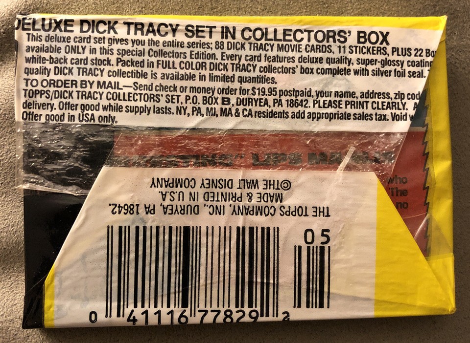 1990 Dick Tracy Movie Trading Card Pack “Arresting Lips Manlis” #28 ...