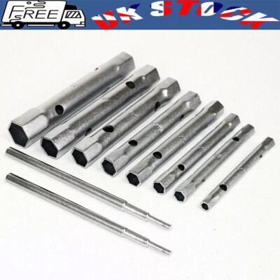 10PCS Tubular & Metric Box Spanner Wrench spark Bar Set Plug Sockets 6 ...