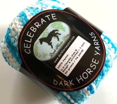 Dark Horse Yarns Celebrate #108 Turquoise Blue White Flag 'N Ladder ...