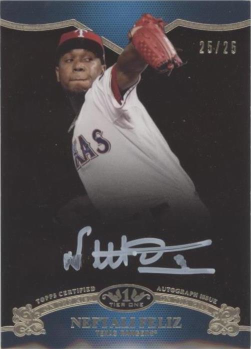 2012 Topps Tier One - On the Rise Autograph Neftali Feliz #OR-NF White ...
