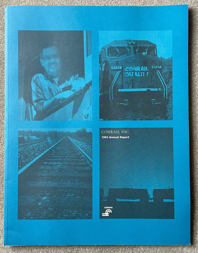 1993 Conrail Inc Annual Report 38 Page 8 1/2" x 11" Booklet Illustrated ...