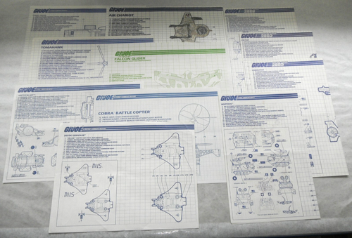 1980s Vintage G.I. GI Joe 3.75 ARAH Lot Blueprints Set Tomahawk Falcon ...