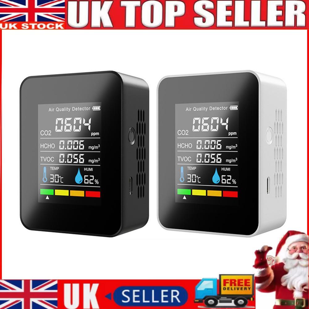 5 In 1 Air Gas Monitor Air Quality Monitor LCD Display for Home Office ...