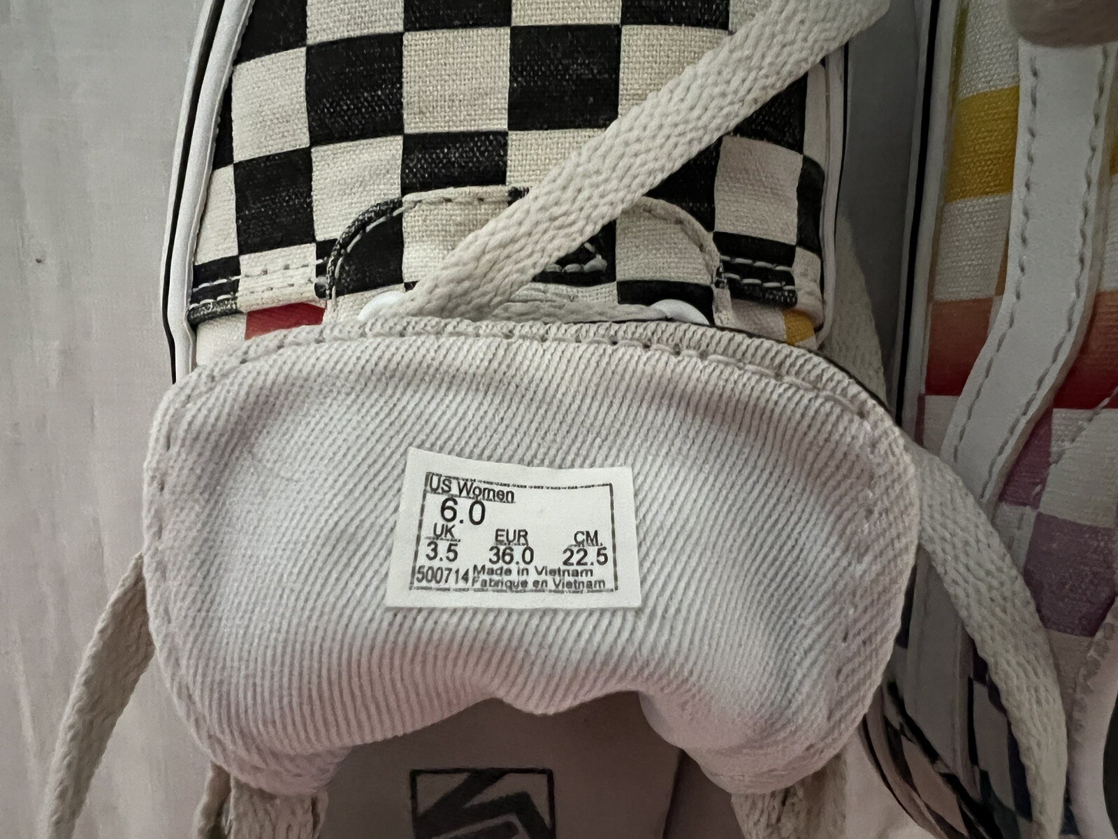 VANS Ward Rainbow Checkerboard Skate Lace Up Shoes Si… - Gem