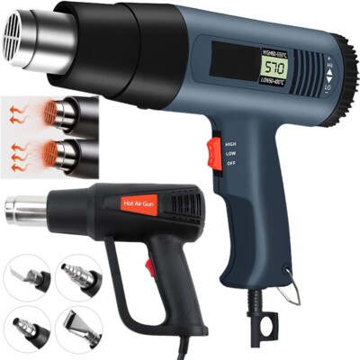 2500 Watt Heat Gun Hot Air Gun Electric Dual Temperature 4 Nozzles ...