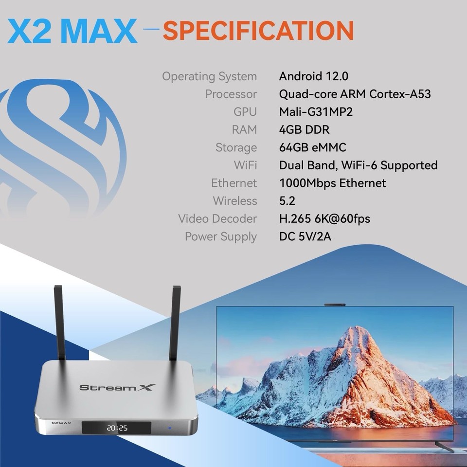 2025 Stream X X2 Max Android Device Not Superbox S6 Max Pro Fast ...