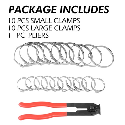 Universal Adjustable Axle CV Boot Joint Crimp Clamps W/ Clamp Tool ...