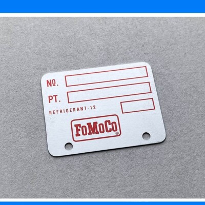 FORD FOMOCO DATA PLATE TAG A C AIR CONDITIONER COMPRESSOR style 2 | eBay