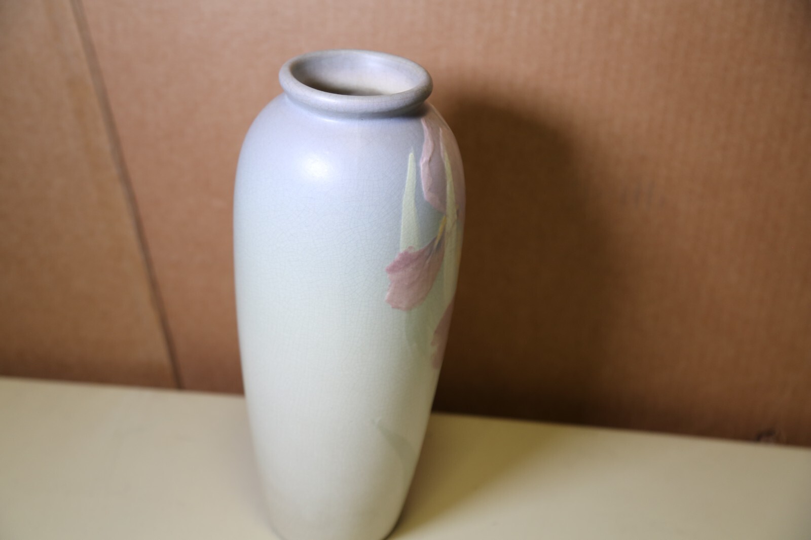Weller Pottery Vase Lilly Iris Pinks Whites Pale Blue Handpainted 1920s ...