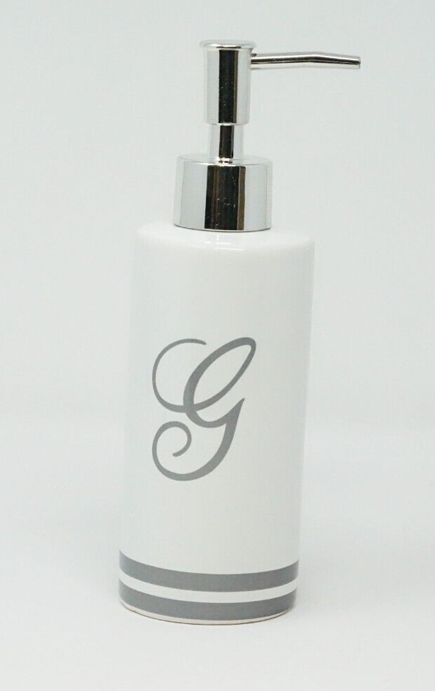 Avanti Script Monogram Fancy Cursive Letter "G" Ceramic Hand Soap ...