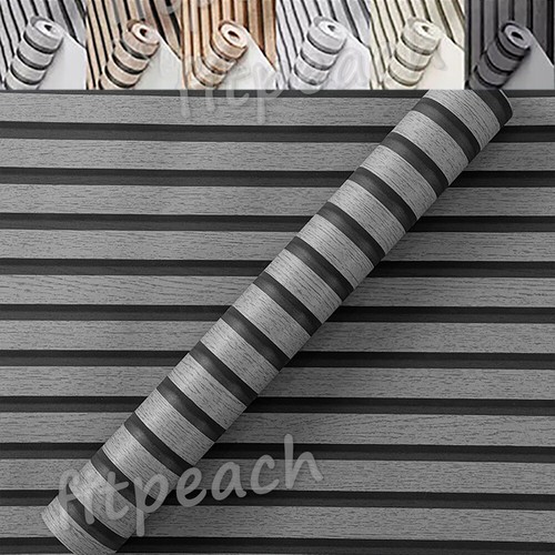 Wooden Slat Panelling Wallpaper 3D Wood Panel Effect Stripe Wall Paper ...
