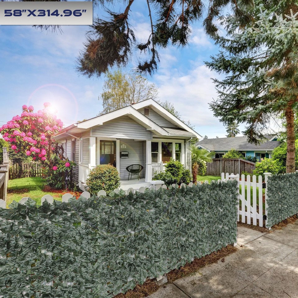 58' Artificial Hedges Faux Ivy Leaf Privacy Screen Wall Hedge Décor ...