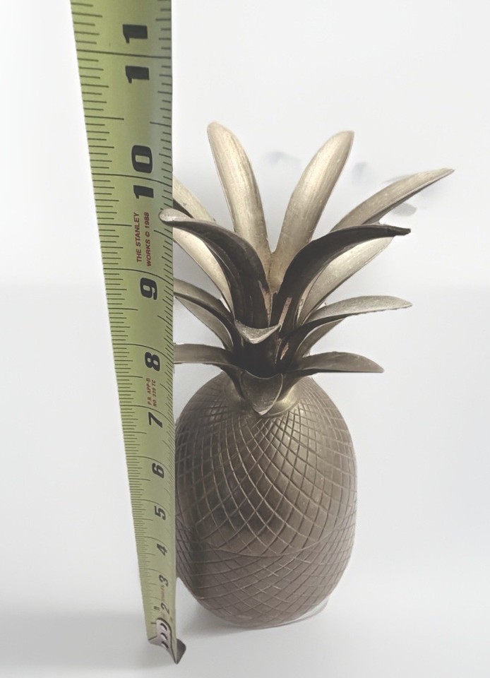 VTG Hollywood Regency Pineapple Brass Patina Deco Decor Bar Cart Tiki ...