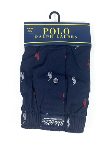 Polo Ralph Lauren Allover Pony Cotton Boxers Navy Blue Button Fly ...
