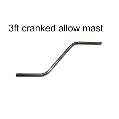 3’ Alloy Cranked SWAN Neck Pole Mast 6" 9" Wall Bracket TV aerial dish ...