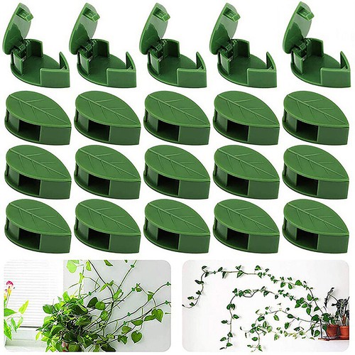 10pcs Plant Stand Green Leaf Clip Self Adhesive Plant Clip Home Garden ...