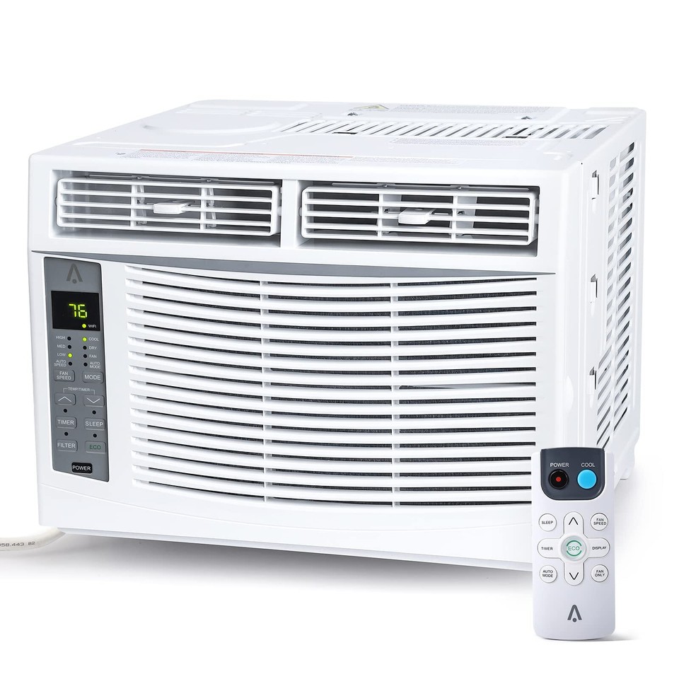 6000 BTU Window Air Conditioner Small AC Unit Room 250 Sq.ft. WIFI w ...