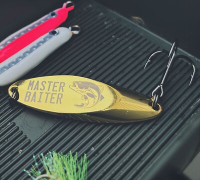 'Master Baiter' Funny Fishing Lure Custom Engraved Design Spoon Gift | eBay