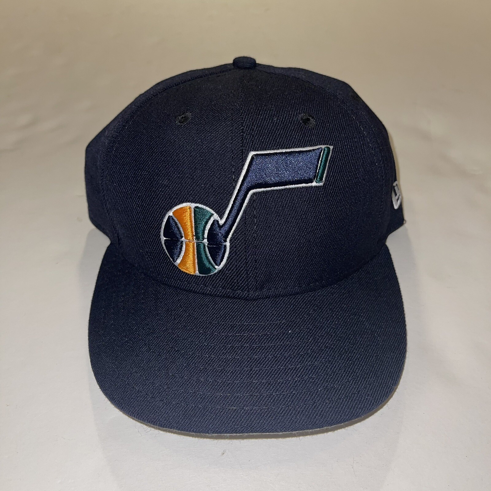 Vintage New Era NBA Utah Jazz Big Logo Fitted Hat Woo… - Gem