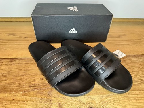 Adidas Adilette Comfort Slides - Lightweight Cushioned Sandals - Black ...