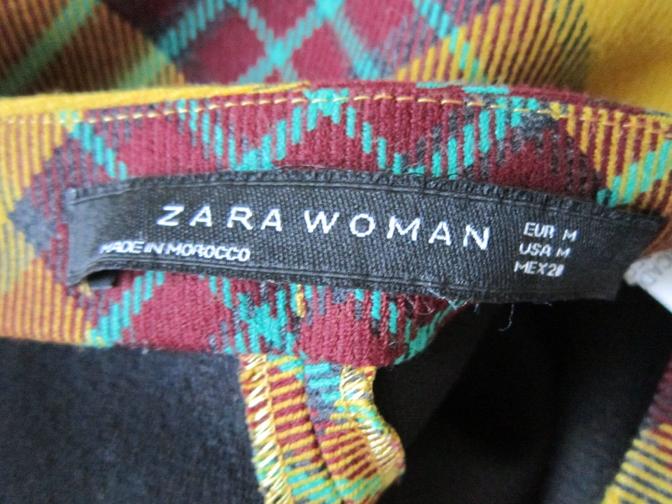 ZARA SIZE M SKIRT YELLOW CHECK PRINT RED MINI CLUELESS 90S HIGH WAIST ...