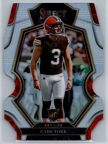 Cade York 2022 Panini Select Silver Prizm Die Cut RC #126 Premier Level ...