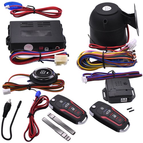 Keyless Entry Car SUV Engine Switch Remote Starter Kit with Siren 12V ...