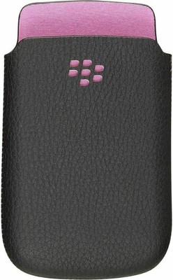 BlackBerry Torch 9800 Leather Pocket Case Black with Pink ACC-32840-202 ...