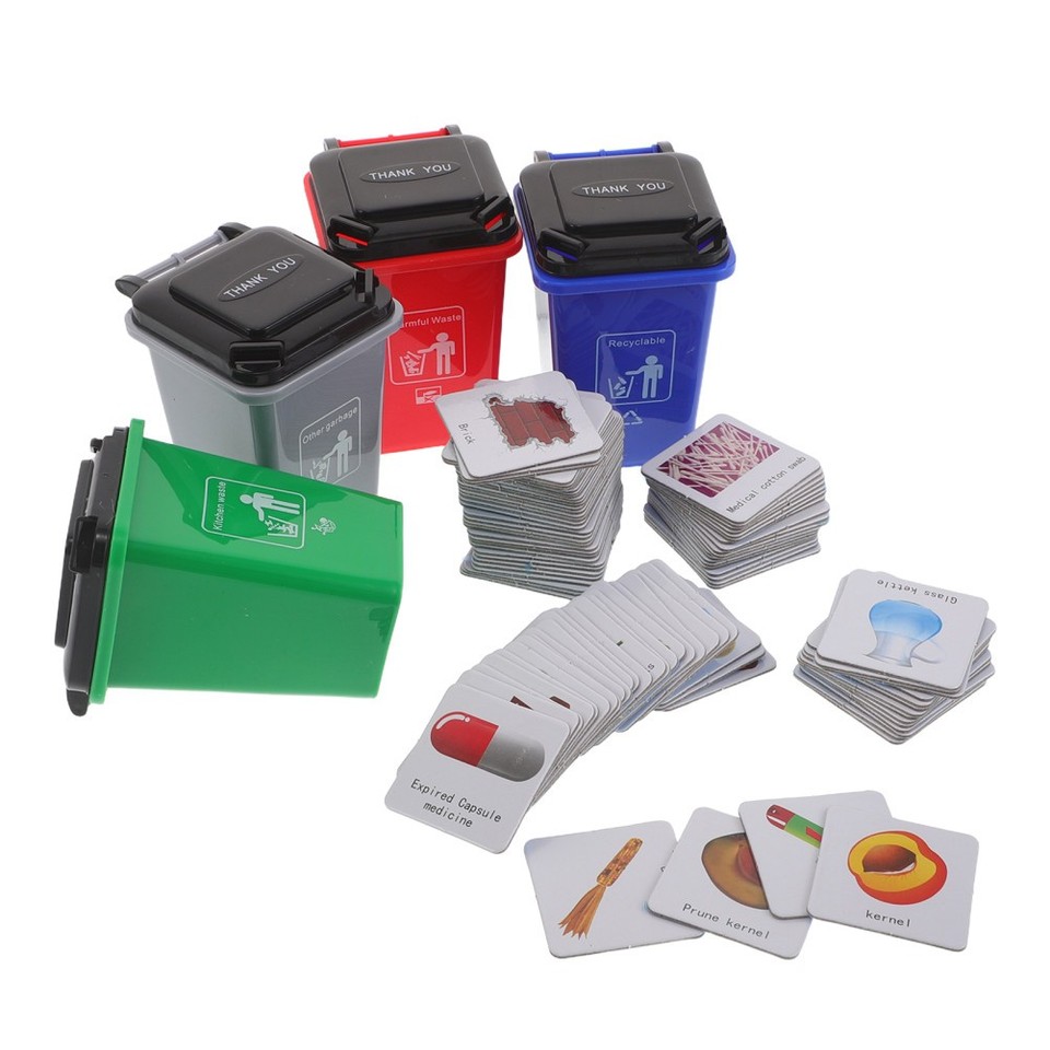 Educational Games English Waste Classification Card Trash Sorting ...