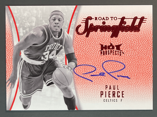 PAUL PIERCE 2008 HOT PROSPECT ROAD TO SPRINGFIELD AUTOGRAPH RED 2/5 | eBay