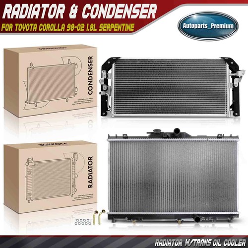 Radiator & AC Condenser Cooling Kit for Toyota Corolla 1998-2002 1.8L ...