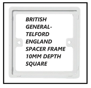 BG 1 GANG SPACER SOCKET FRAME SWITCH BACK BOX PLATE 10MM DEPTH SQUARE ...