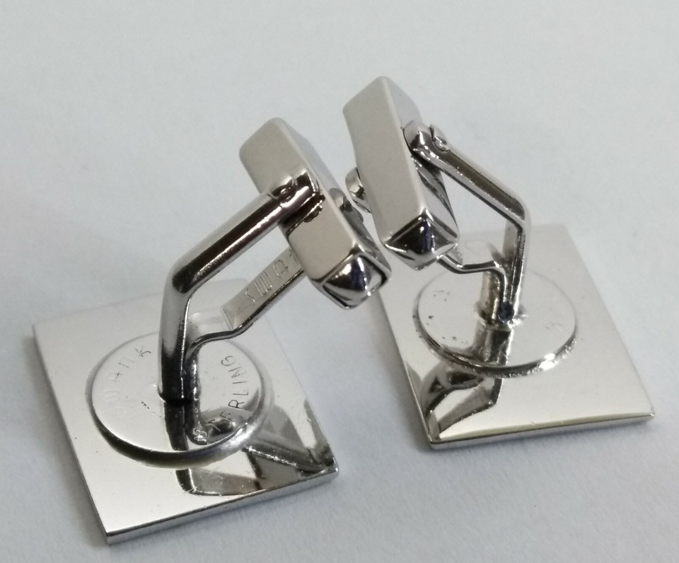 Vintage Solid Sterling Silver Red Enamel Cufflinks by Swank | eBay