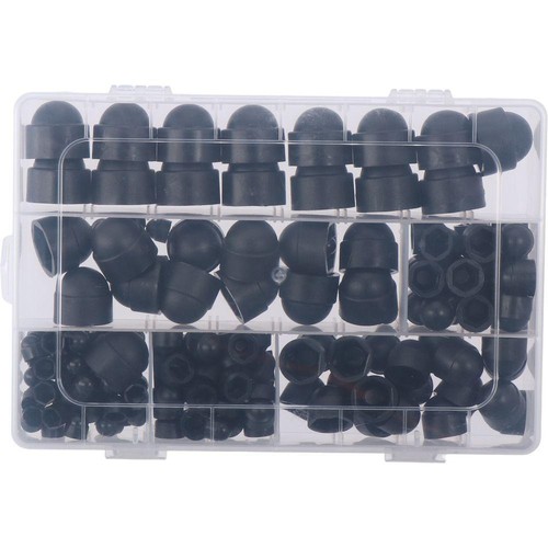 160Pcs M4 M5 M6 M8 M10 M12 Bolt Covers Black Hex Nut Caps Kit Screw ...