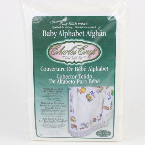 Charles Craft BABY ALPHABET AFGHAN to Cross Stitch Personalize 45x41 in ...