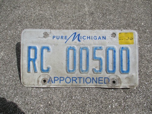 Michigan Apportioned license plate # RC 00500 | eBay
