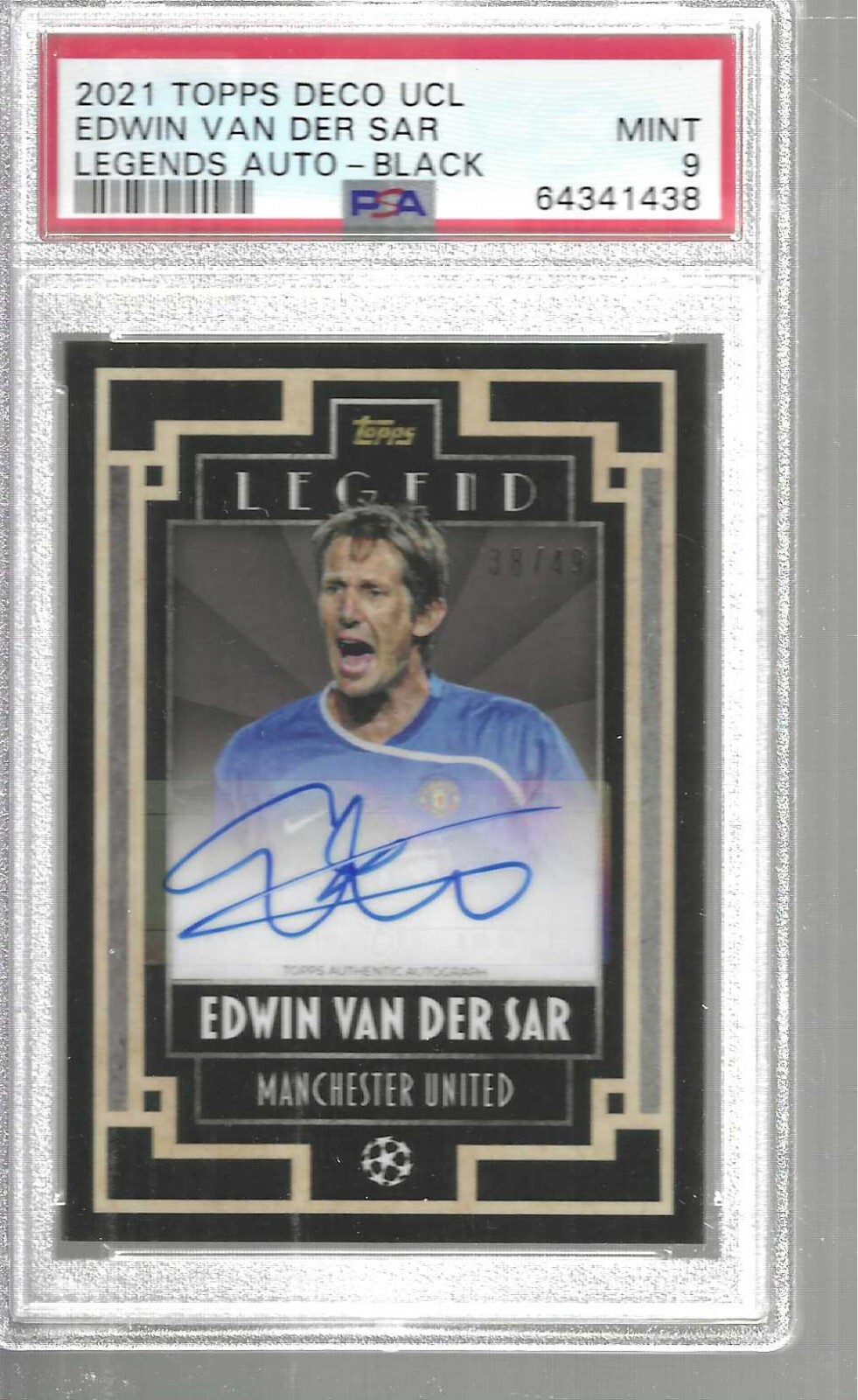 2021 Topps Deco UCL Edwin Van Der Sar Legends Autograph Black PSA 9 | eBay