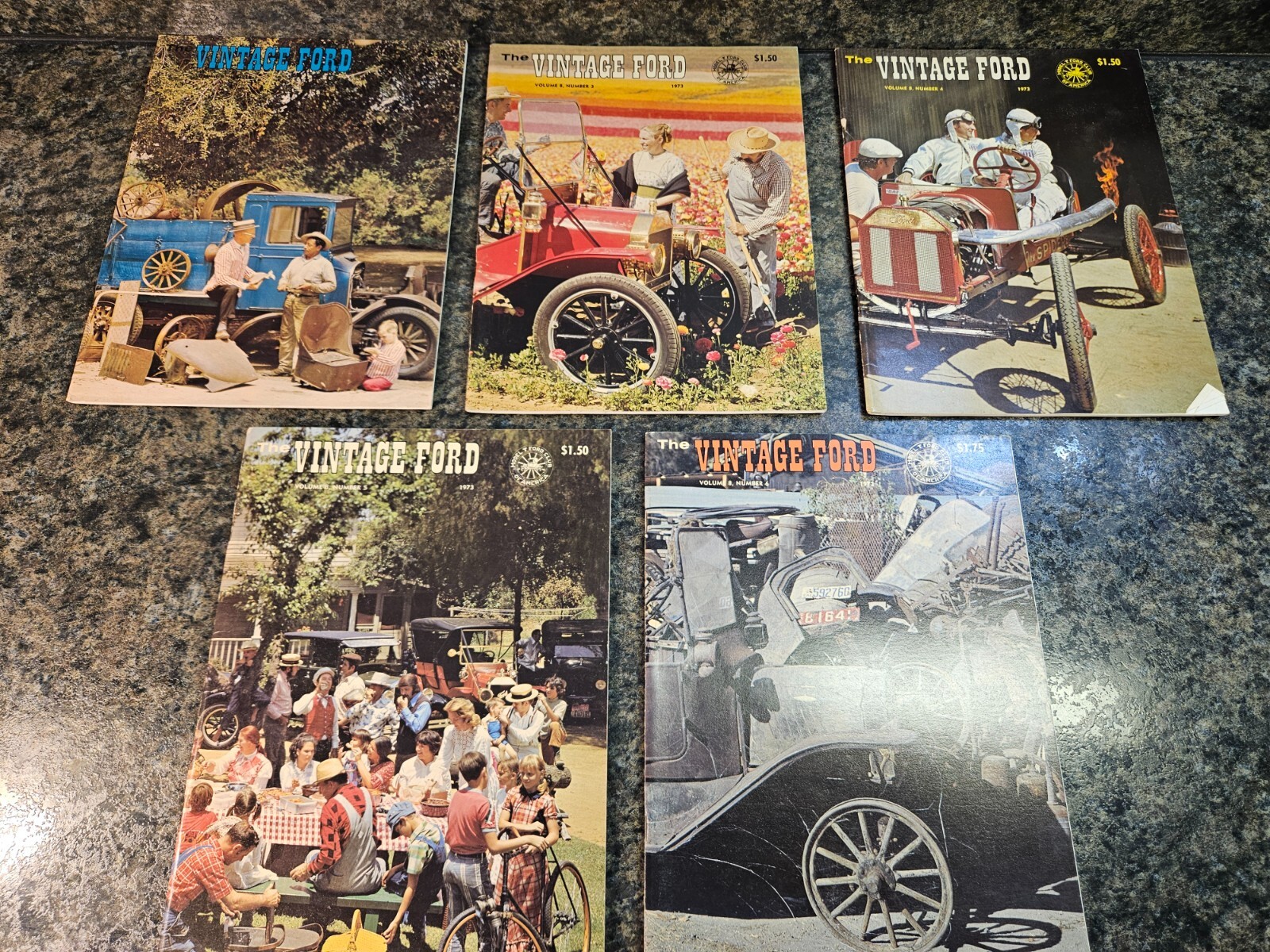 Set of 5 The Vintage Ford Magazines Volume 8 #'s 1, 3, 4, 5, 6 Model T ...