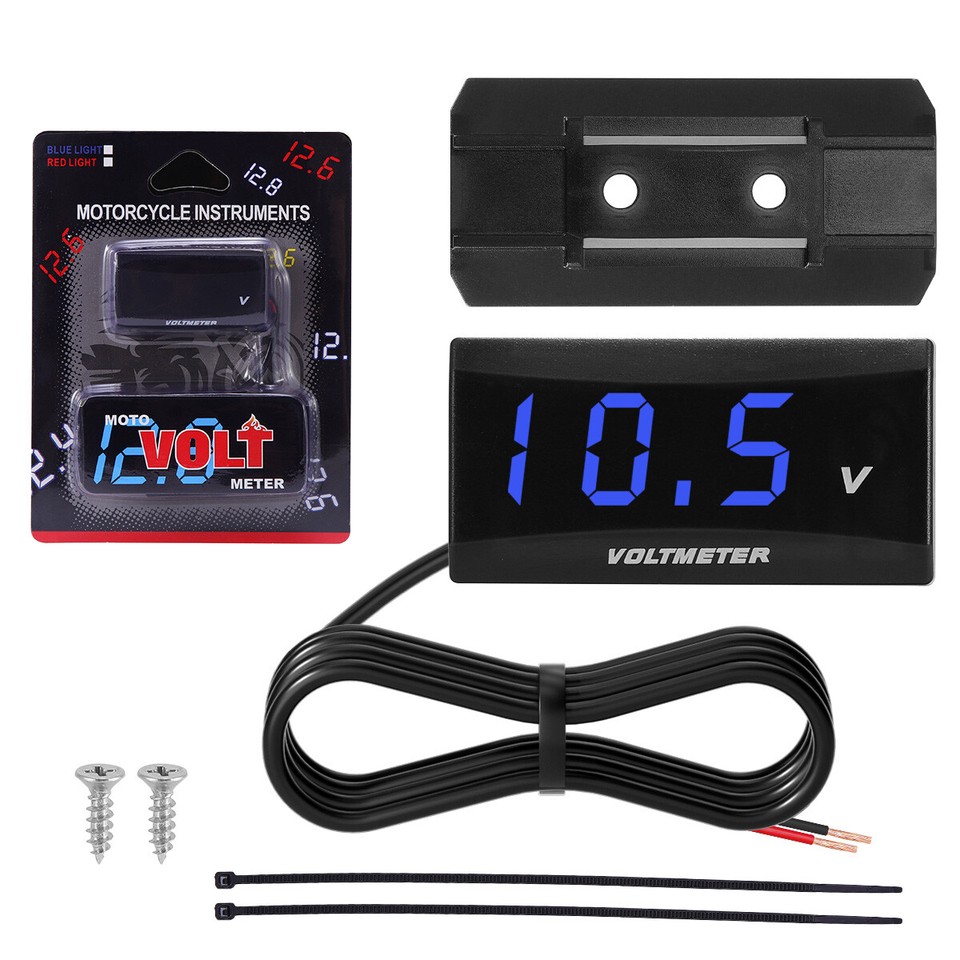 LED Digital Display Voltmeter Car Motorcycle Voltage Volt Gauge Panel ...
