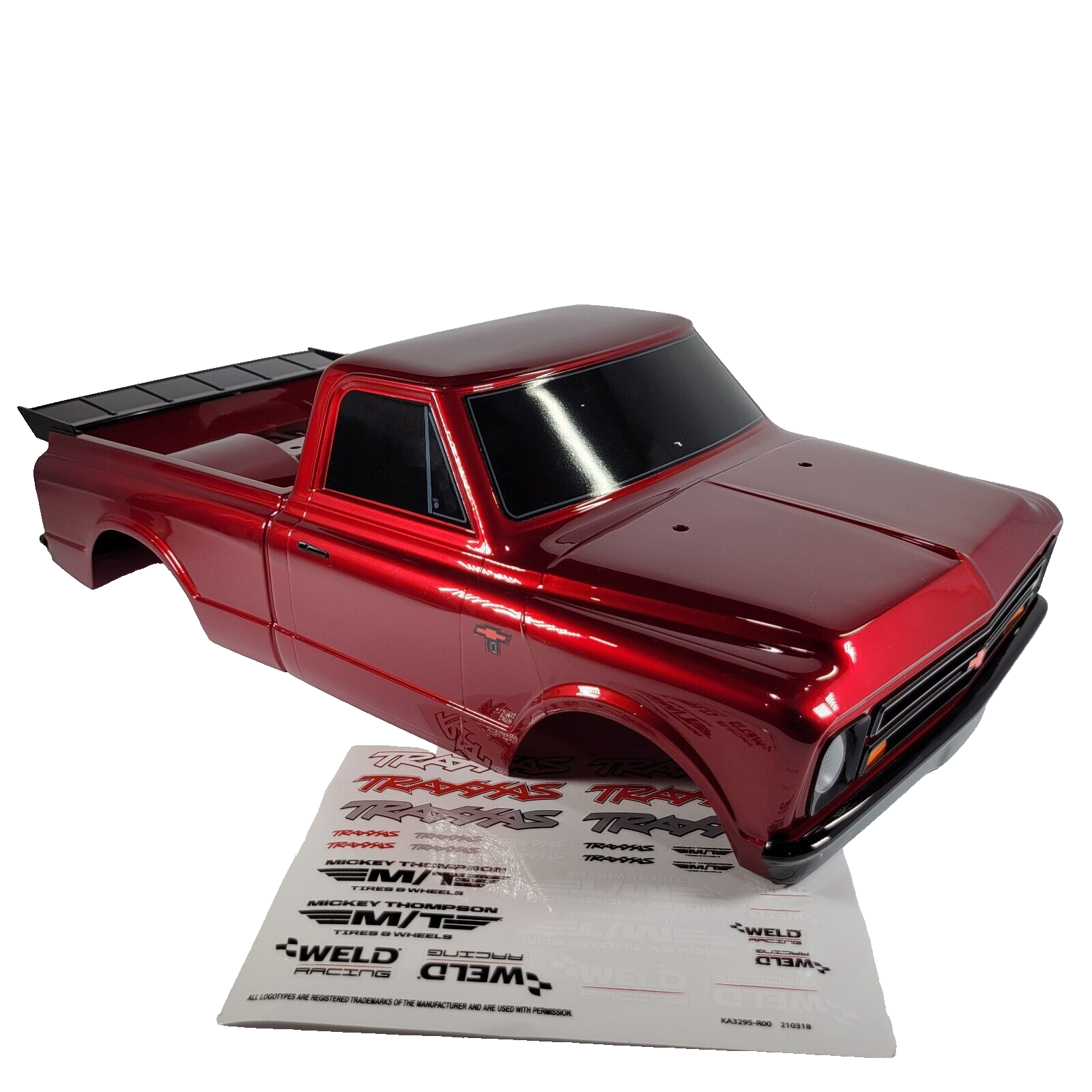Fits Traxxas Drag Slash Red C10 Chevrolet Painted Body w/ Wing Grill ...