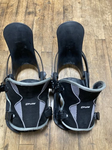 Flow Large L Snowboard Bindings Silver Blk Winter Snowboarding Snow ...