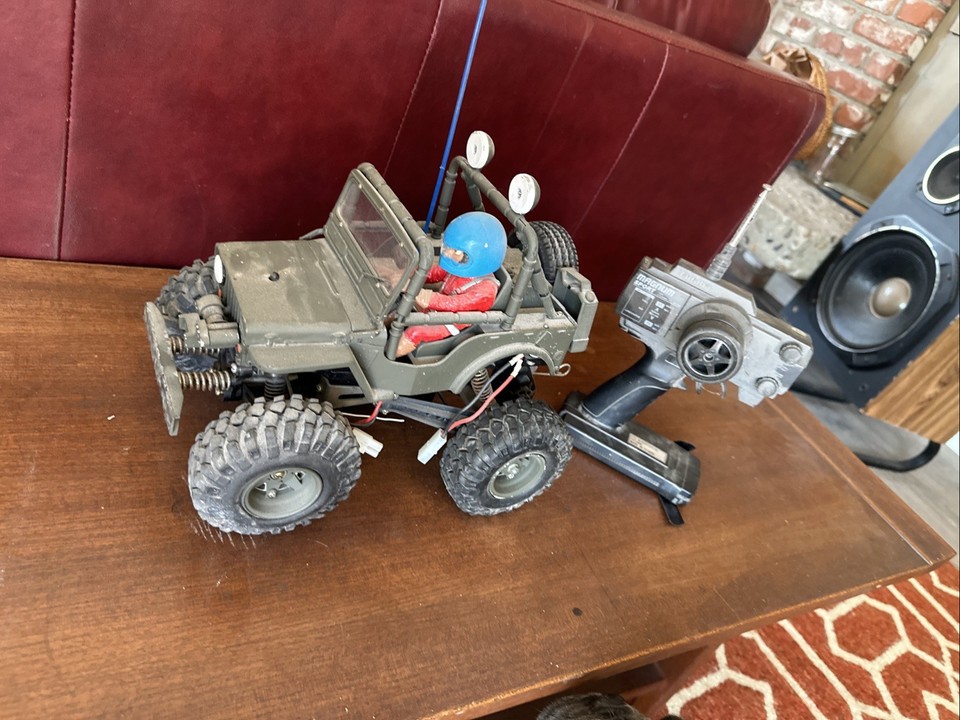 Vintage Tamiya Wild Willy M38 RC Off Road w/ Driver Camo Body Tires ...