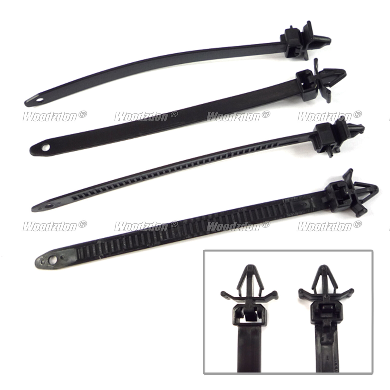 100pcs Releasable Cable Strap Push Clip Mount Wire Tie 142mm For Honda ...