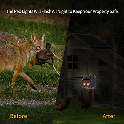 Predator Eye Deterrent 4 Pack Solar Animal Repeller With Predator Eyes ...