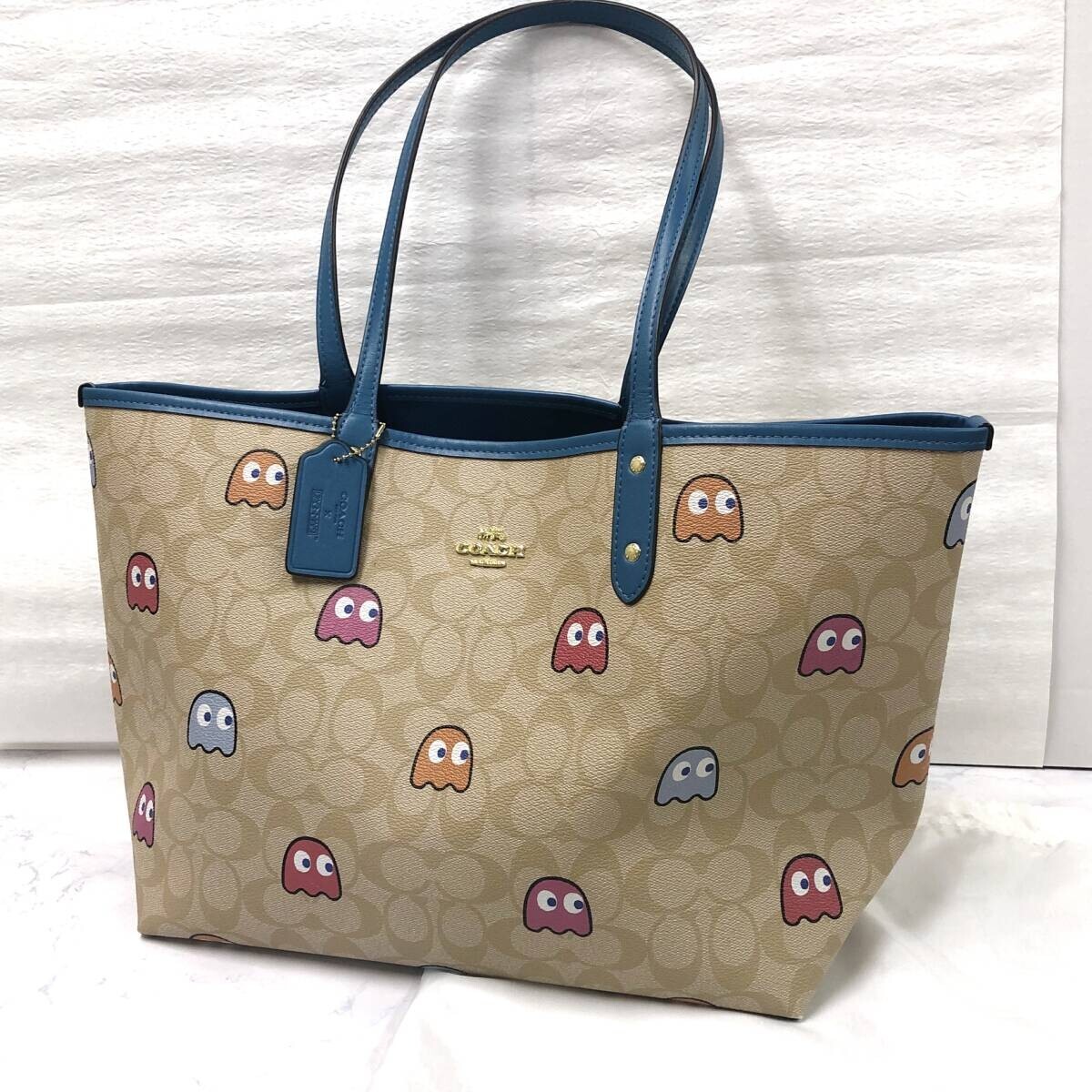 Coach Pacman Reversible Tote Bag Signature Collaboration F72905 Women's ...