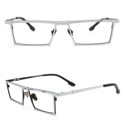 Mens Business Rectangle Eyeglasses Titanium Square Spectacles Glasses ...