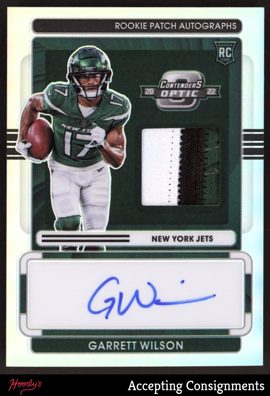 2022 Panini Contenders Optic Garrett Wilson RC ROOKIE PATCH AUTO RPA 06 ...