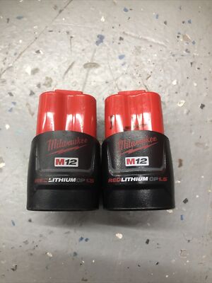 Milwaukee 48-11-2411 (2) M12 12V 1.5Ah Red Lithium-Ion Battery ...