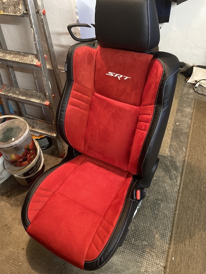 2015-2023 Dodge Synthetic Leather Suede Front/Rear Seat Covers SRT Logo ...