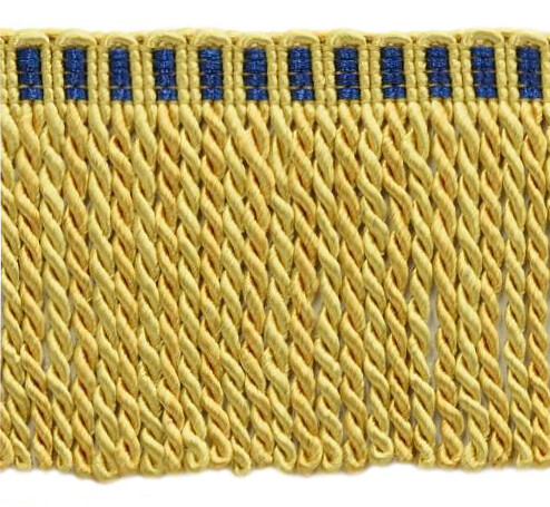 Bullion Fringe Trim with Knitted Header, Color# 4875T - Two Tone Gold ...